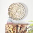 DecMode Gold Metal Plate Wall Decor with Embossed Details - Walmart.com