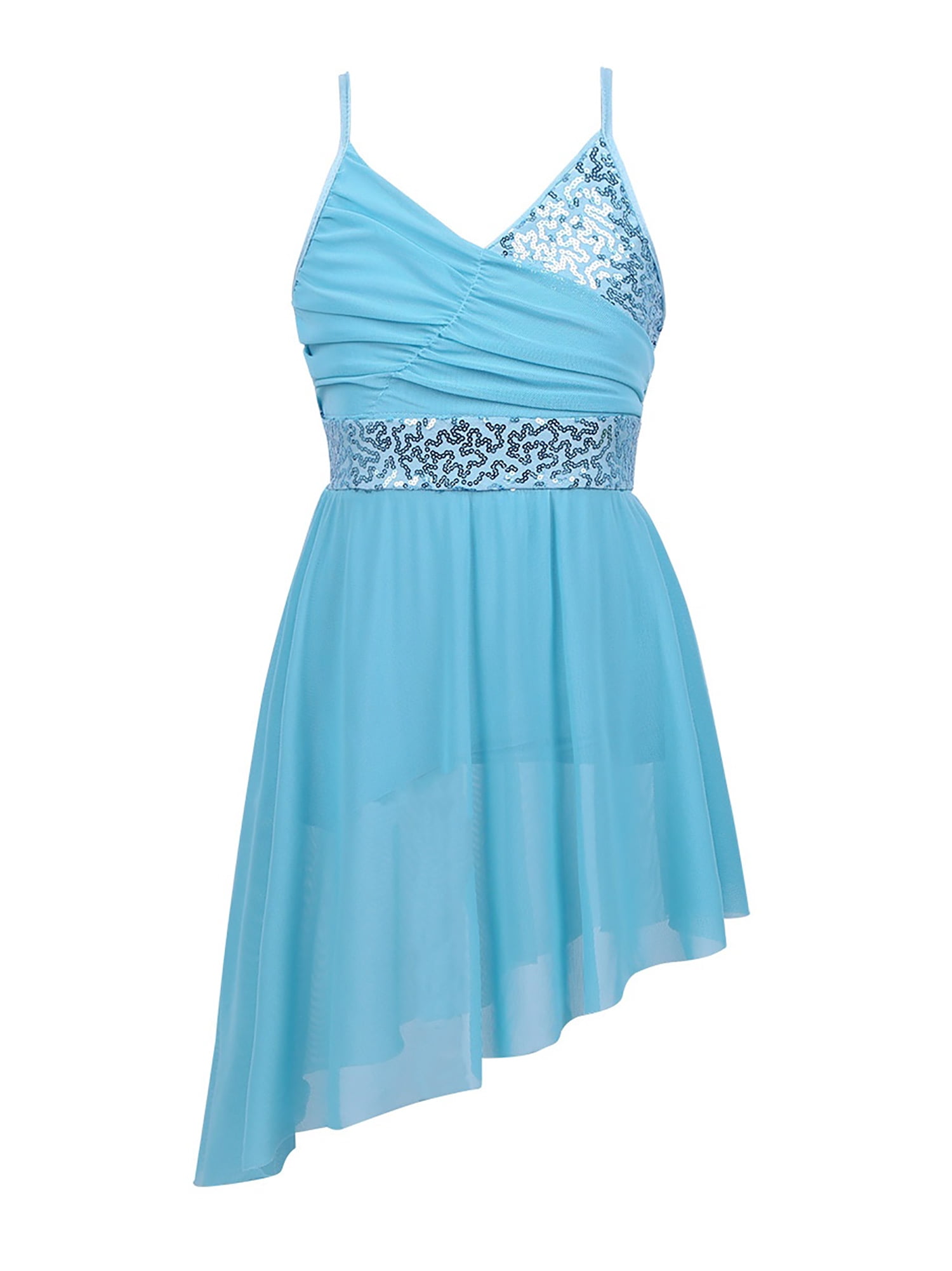 iEFiEL Girls Sequins Ballet Dance Dress Lyrical Modern Jazz Dance ...