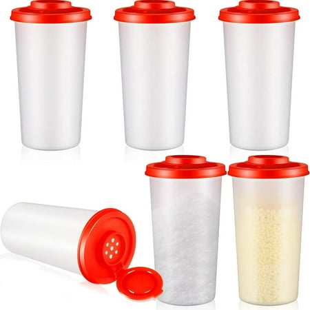 NETSENG 6 Pcs Salt and Pepper Shakers Set Plastic Salt Shaker Clear ...