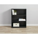 Mainstays 3-Shelf Bookcase with Adjustable Shelves, True Black Oak ...