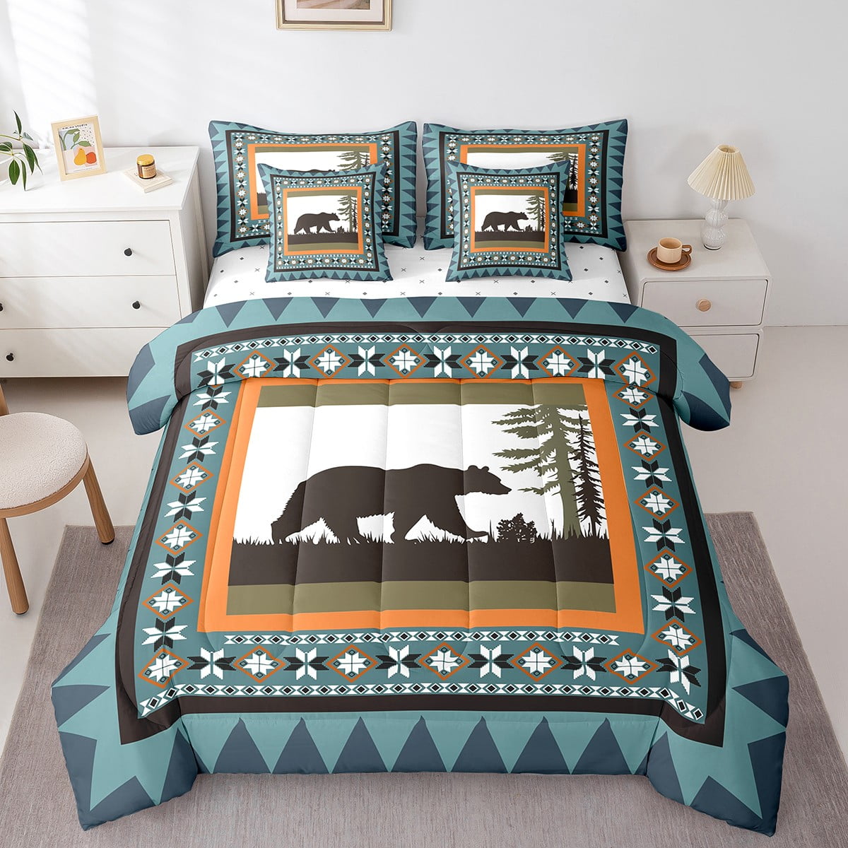 Click here for Yst Rustic Bear Bed In A Bag Full Comforter Set 7... prices