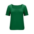 Arnsht Womens Tops Short Sleeve Shirts Buttons Square Neck Spring ...