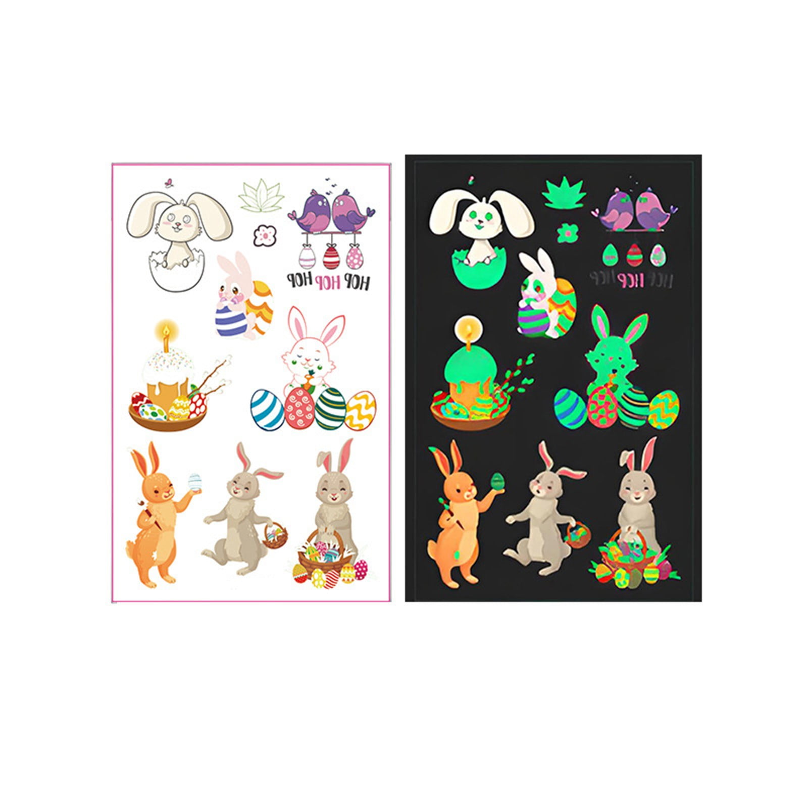 Click here for Uuowzo Glows In The Dark Easter Temporary Tattoos... prices