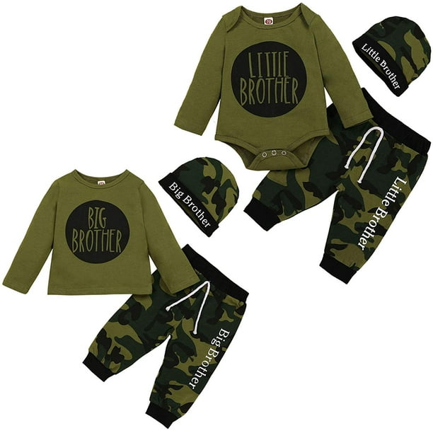 GRNSHTS Baby Boy Brother Matching Outfits Little Big Brother Romper Top ...