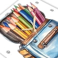 3drose, Colored Pencils in a Pencil Holder Illustration, 13x13 Wall ...