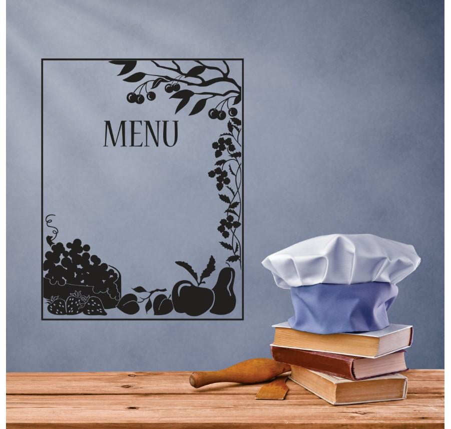 Custom Wall Decal Vinyl Sticker : Menu Fruit Frame Image Quote Bedroom ...