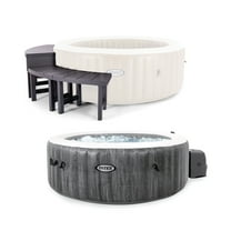 "Intex PureSpa Plus Portable Inflatable Jet Hot Tub, 77x28"", w/ LED ...