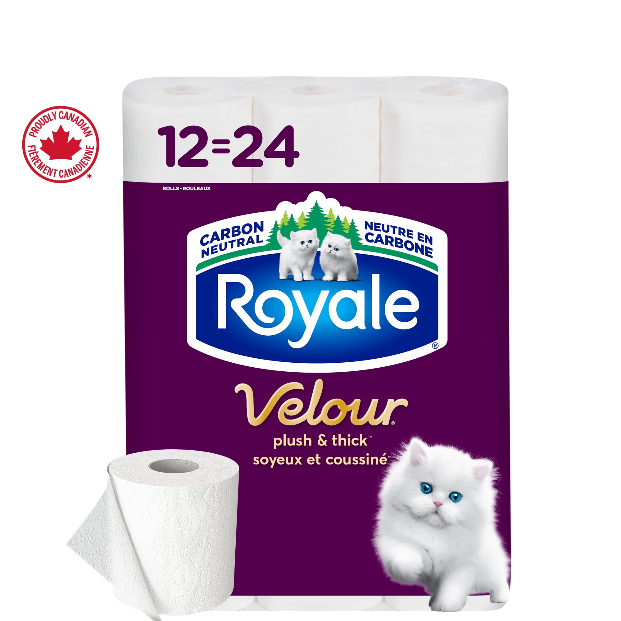 Royale Velour, 2 Ply Toilet Paper, 12 Equal 24 Bathroom Tissue Rolls ...