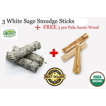 Govinda - Pack of 3 Mini White Sage Smudge Stick, 4 Inch Long - Walmart.com