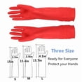 1 pair S/M/L Red Flexible Rubber Clean Gloves Dish Washing Long Home ...