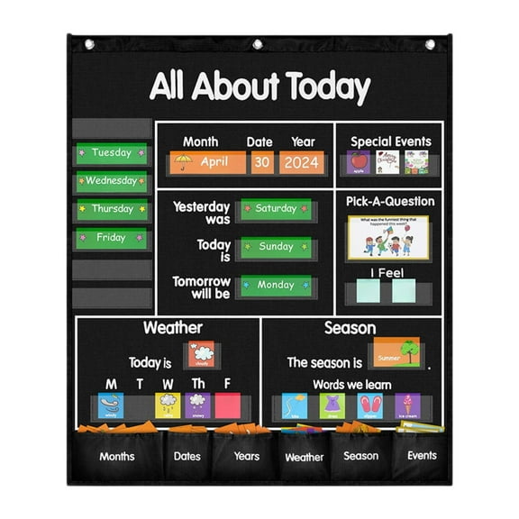 Excellerations Classroom Calendar & Weather Pocket Chart - Walmart.com