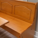 Linon Chelsea Corner Kitchen Bench Set with Table, Seats 5-6, Natural ...