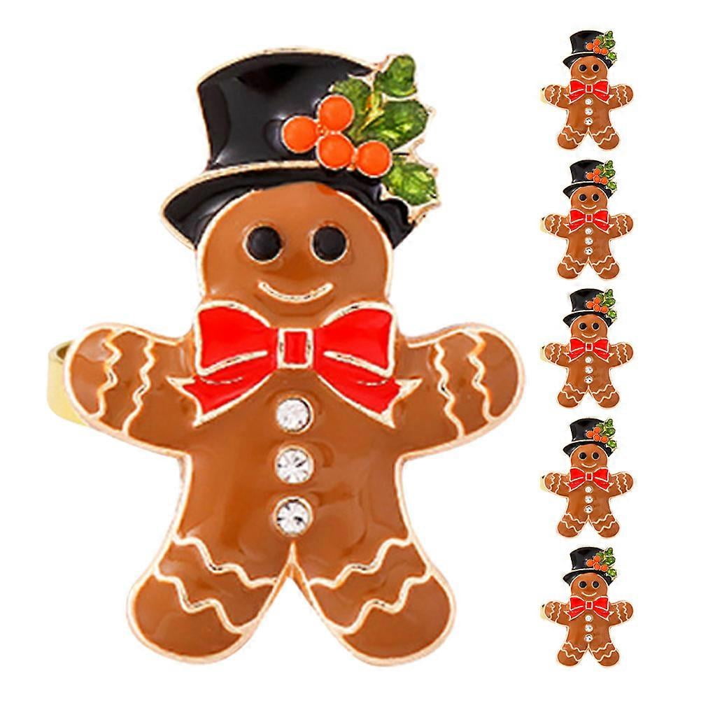 Gingerbread Man Napkin Rings for Festive Party Table Decoration 6Pcs ...
