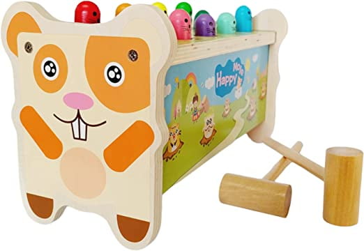 Juego golpea al topo Yuff! con 2 mazos de madera Montessori | Bodega ...