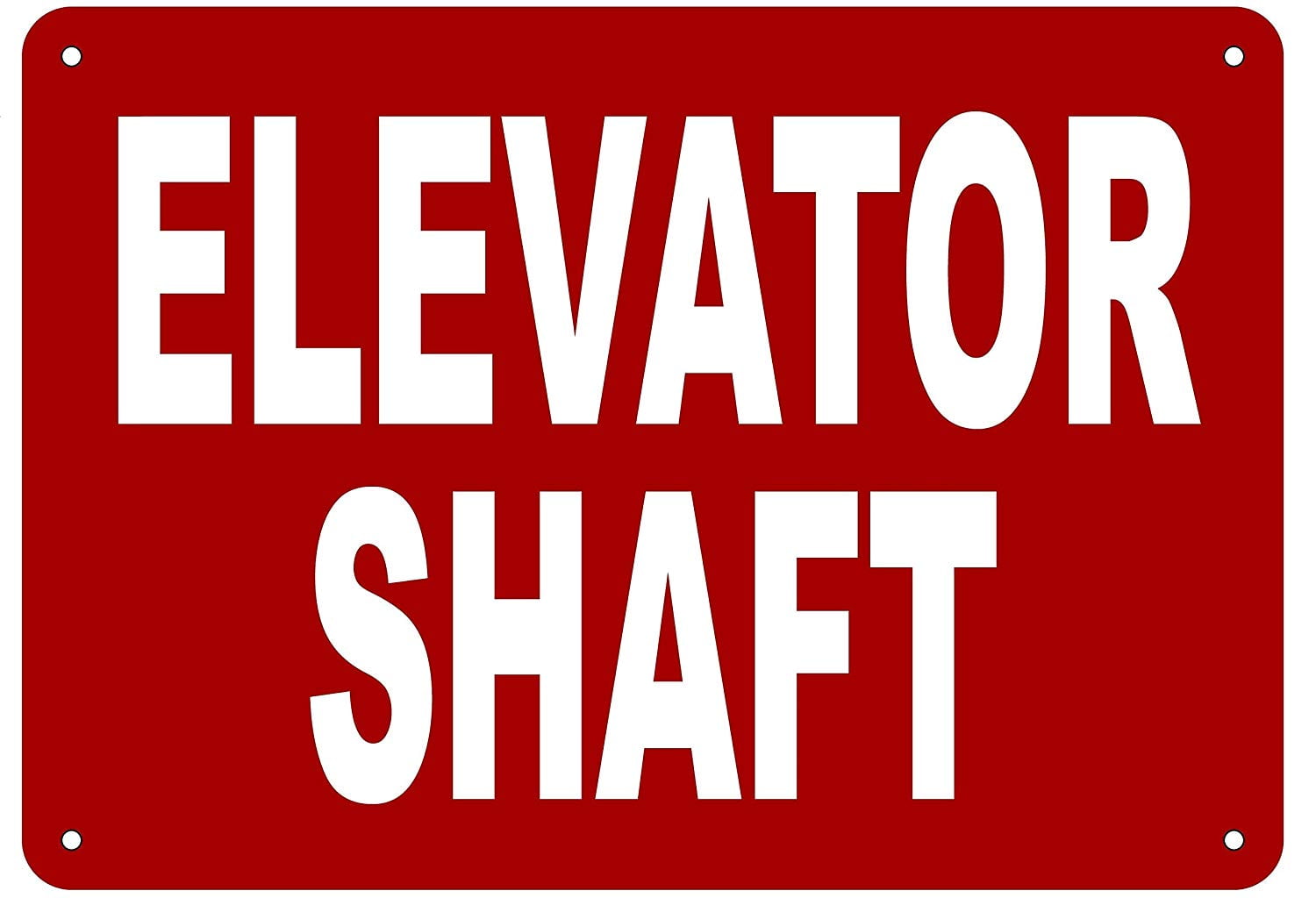 ELEVATOR SHAFT SIGN (Aluminium Reflective Signs, RED 7x10) - Walmart.com