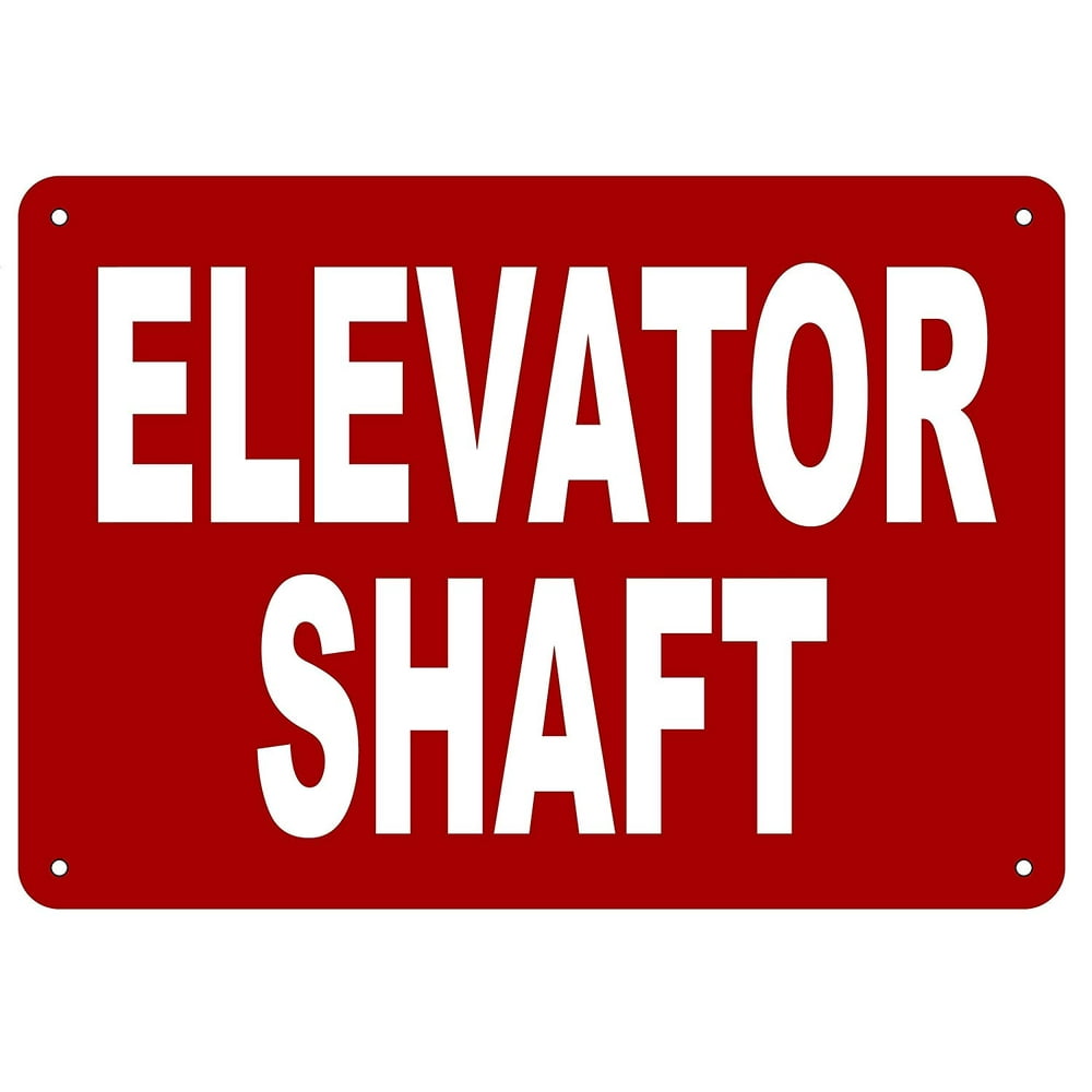 ELEVATOR SHAFT SIGN (Aluminium Reflective Signs, RED 7x10) - Walmart ...