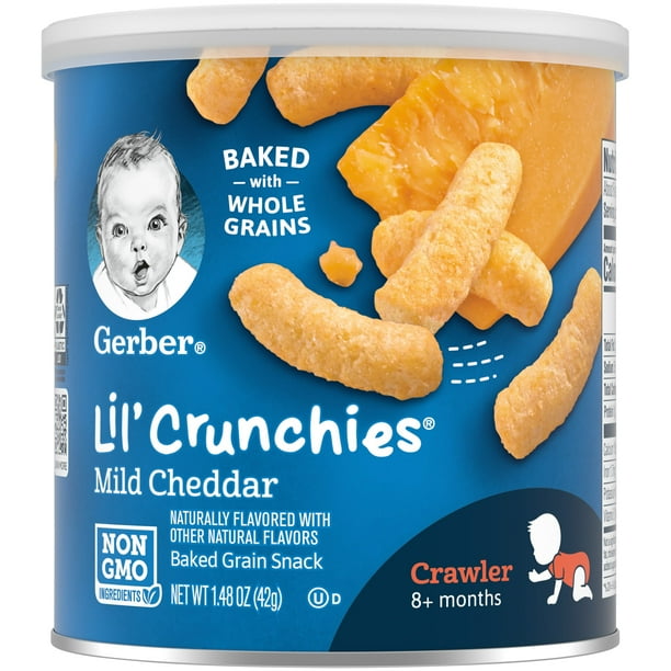Gerber Lil' Crunchies Whole Grain Mild Cheddar Baby Snack, 1.48 oz ...