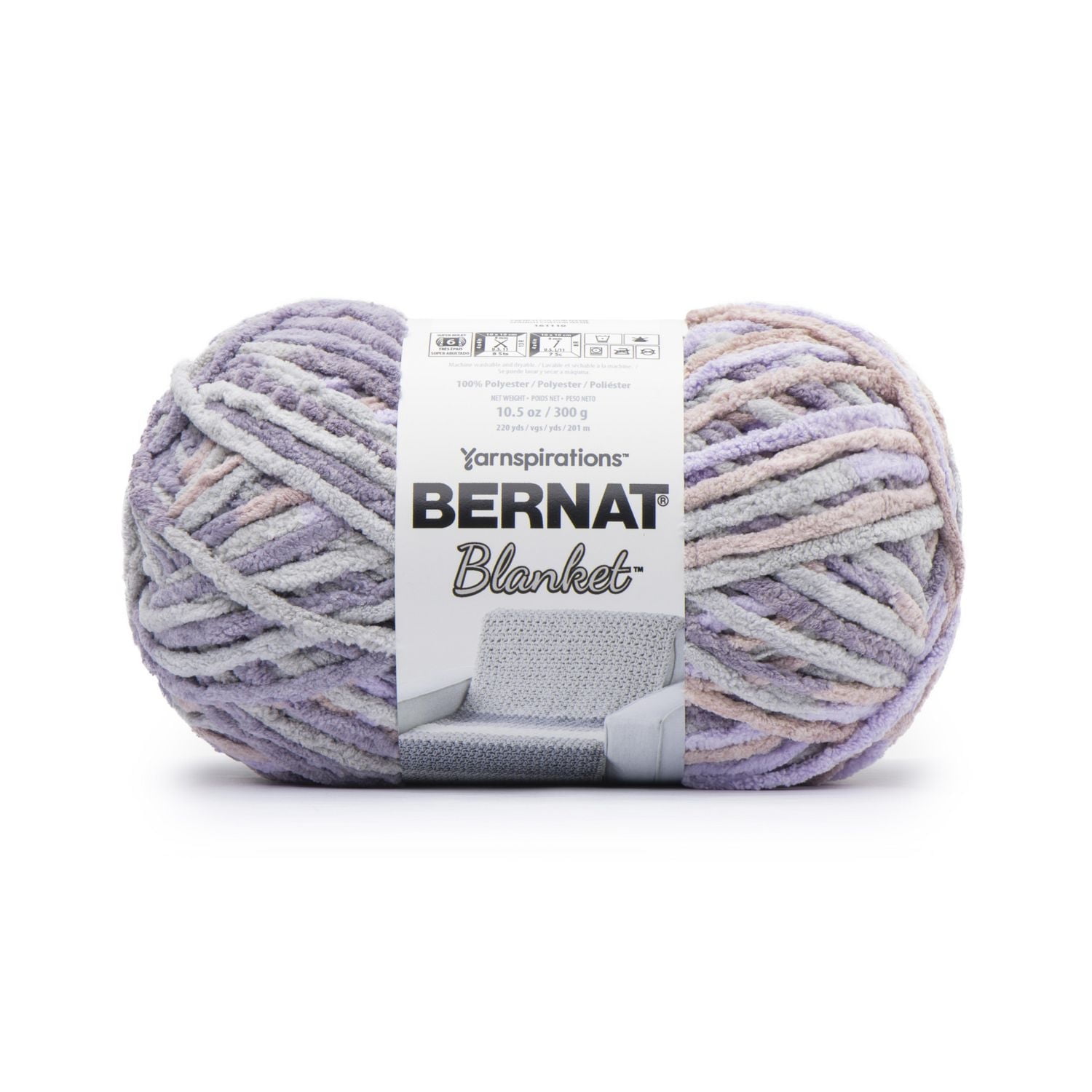 Bernat® Blanket™ #6 Super Bulky Polyester Yarn, Misty Mauve 10.5oz/300g ...