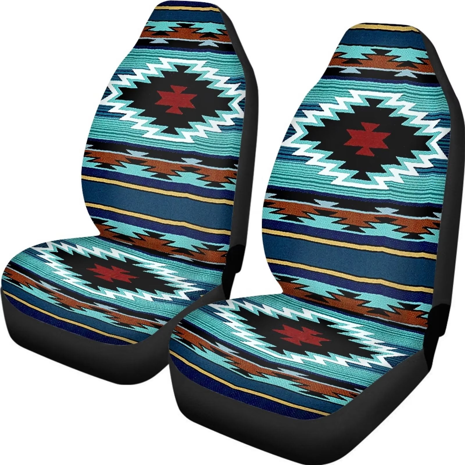 NETILGEN 2 Pack Nation Aztec Geomestry Design Car Covers Set Soft Seat ...