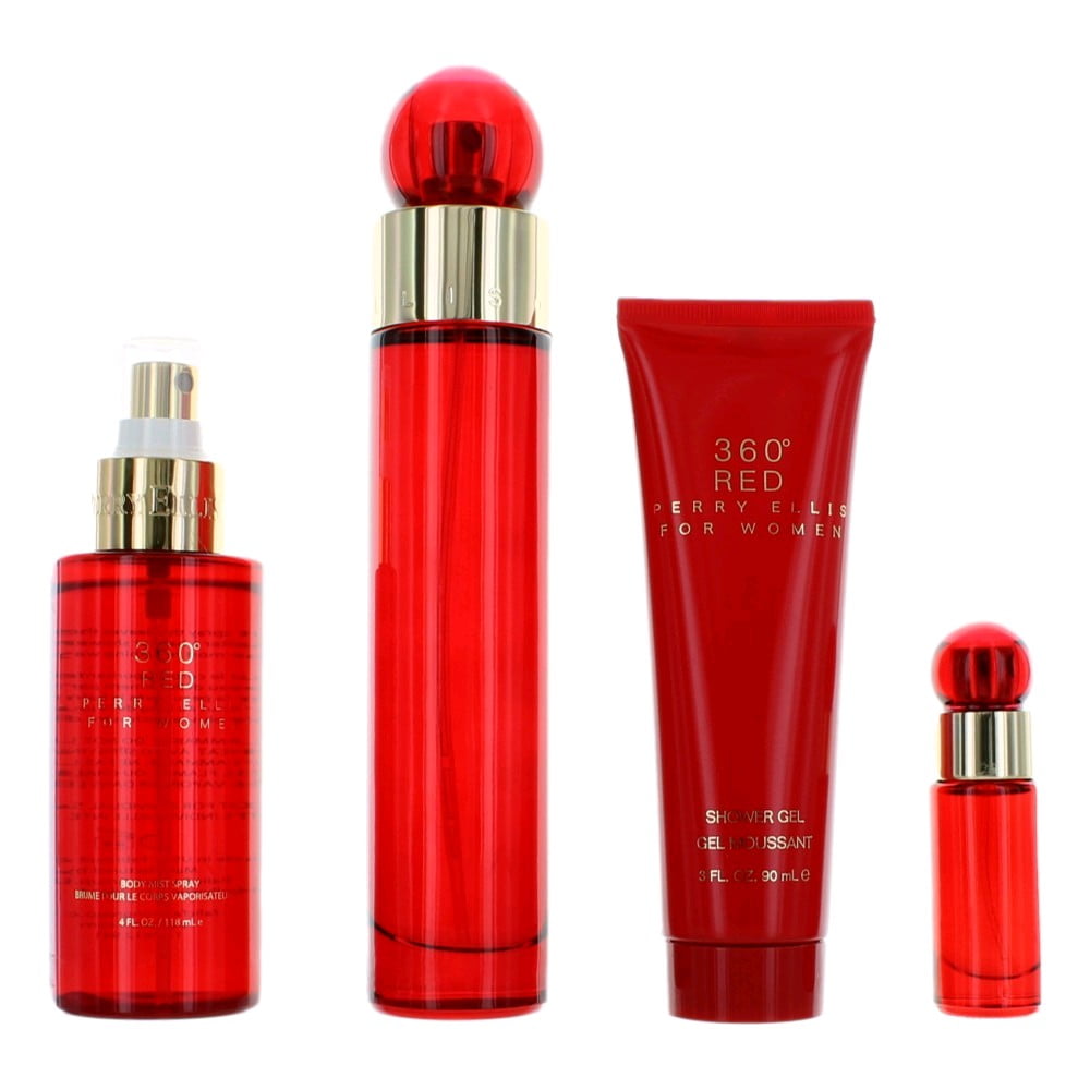 Perry Ellis 360 Red by Perry Ellis, 4 Piece Gift Set for Women ...