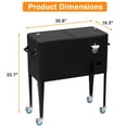 80 Quart Outdoor Cooler Cart Rolling Ice Cooler Ice Chest with Wheels ...