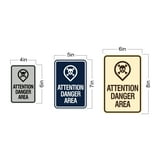 Signs ByLITA Portrait Round Attention Danger Area Sign (Blue) - Large ...