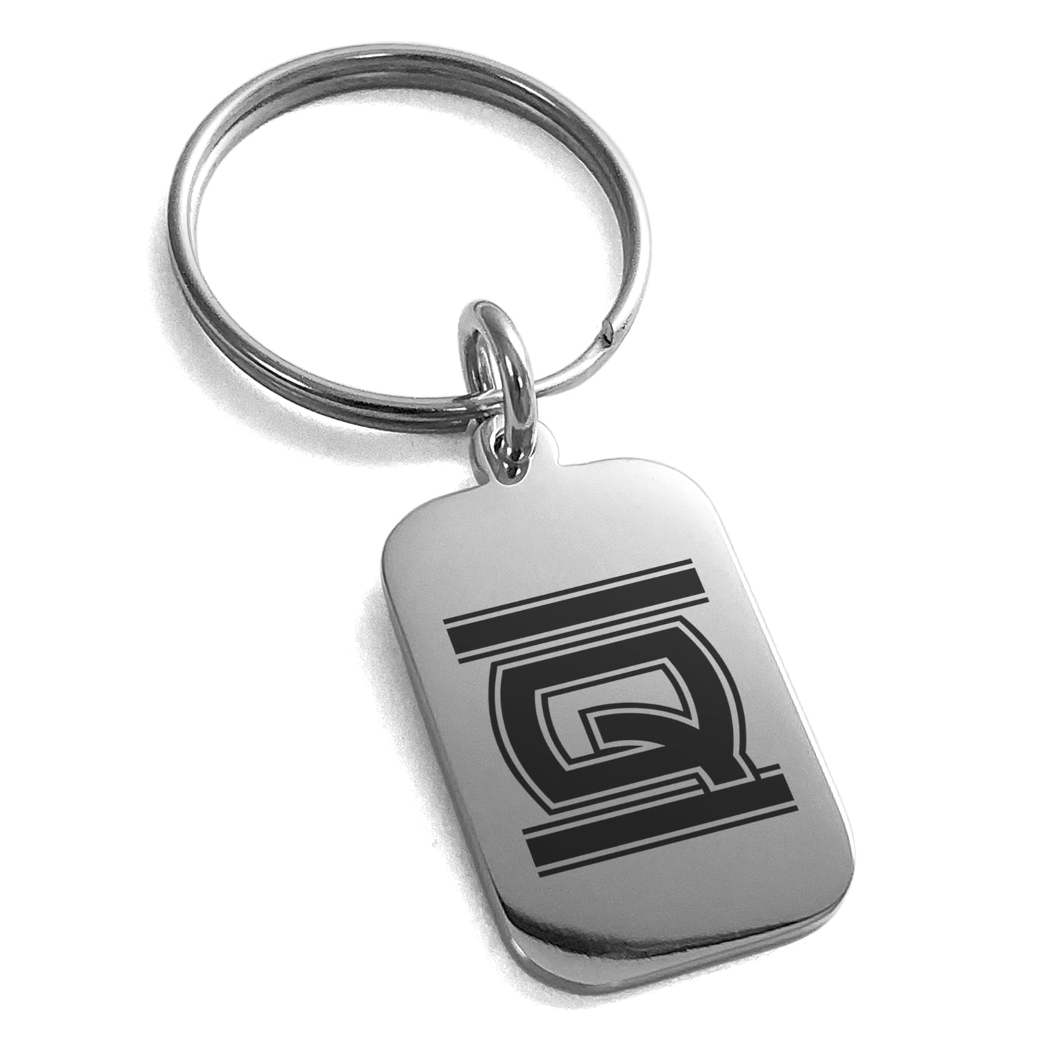 Stainless Steel Letter Q Initial Empire Monogram Engraved Small ...