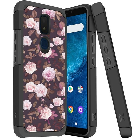 ANJ+ Slim Dual Layer Hybrid Shockproof Case + Tempered Glass Cover for ...