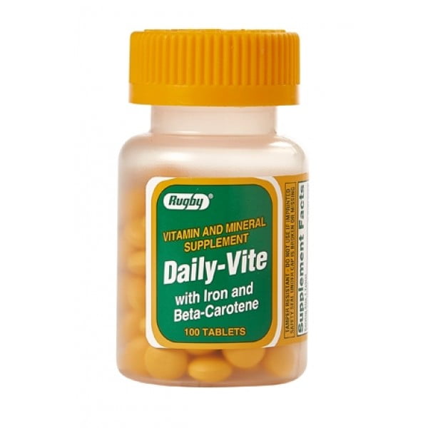Rugby 80681006300 Daily Vite With Iron 100 Tabs - Walmart.com