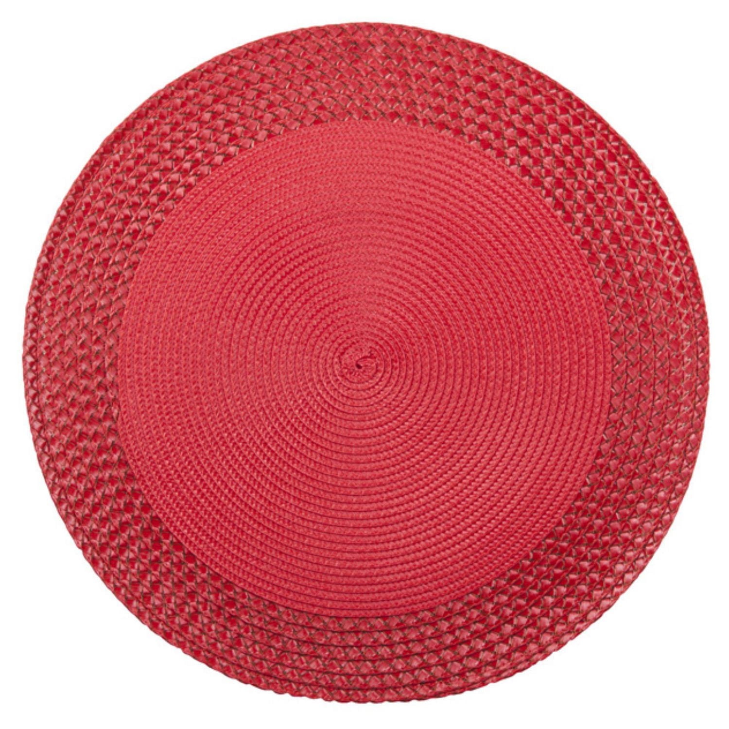 Click here for Ih Casadécor Vinyl Round Placemat With Border (Red... prices