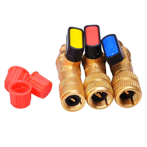 Yescom 3x Straight Ball Valves for R410a R404a R134 Ac Charging Hoses ...