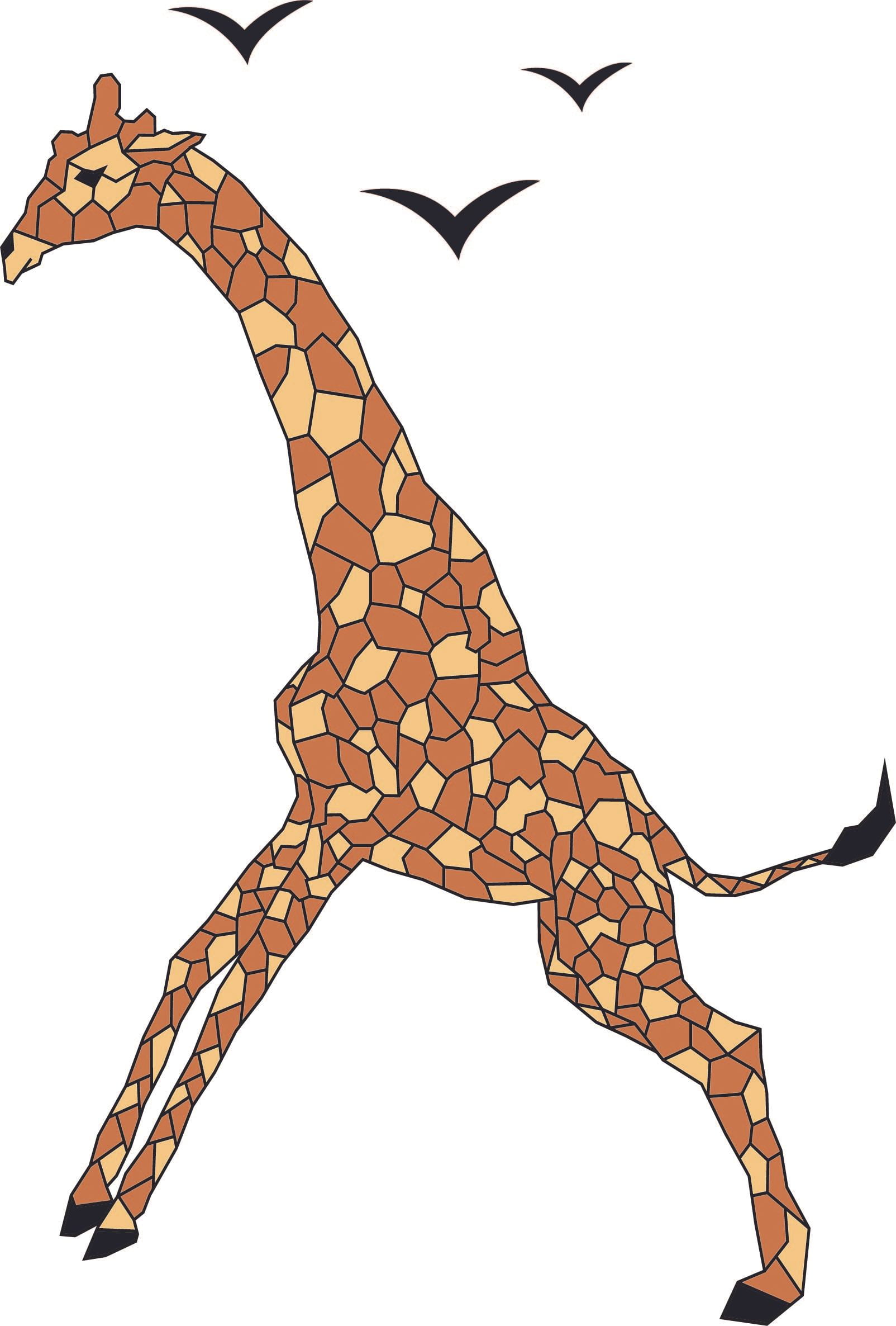 Vinyl Family Room Kids Room Waterproof Static Cling Giraffe Birds ...