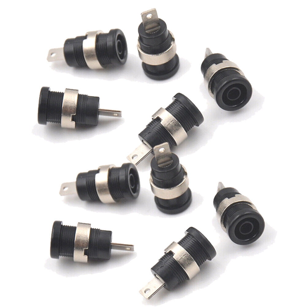 4mm Banana Plugs Female Jack Socket Plug Wire Connector 5 Colo~ci 10pcs ...