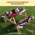 Abstract Twist Art Picnic Table Cover with Bench Covers Black and Red ...