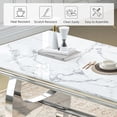 Modern Marble Dining Table for 6, 69" Faux Marble Table with Dual H ...