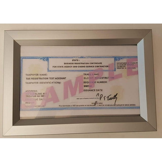 Business Registration Certificate Frame 8.5 x 5.5 (Heavy Duty ...
