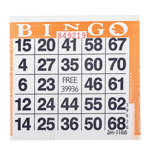 American Games Bingo Paper Game Cards - 4 cards - Orange - 750 cards ...