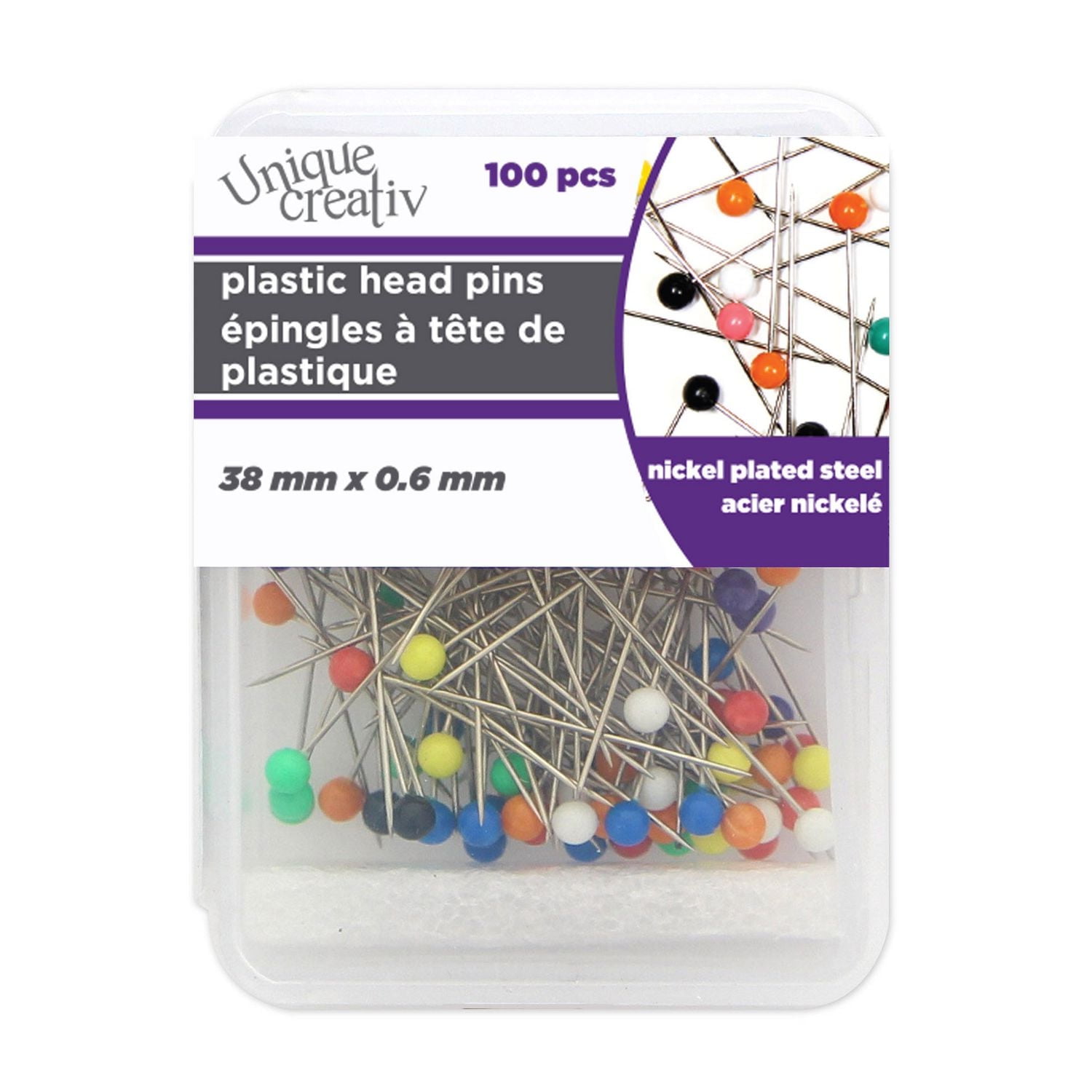 Click here for Unique Creativ Assorted Colour Plastic Head Pins prices