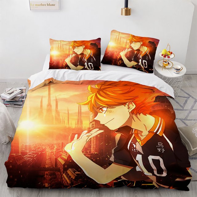 Anime Haikyuu Queen Size Bedding Bed Set for Kids Teens Adults Comfy ...