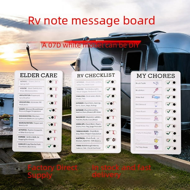 Self-discipline punch RV Checklist RV note message Checklist Memo ...