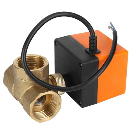 Motorized Ball Valve, Orange Brass 3-Wire L Shape 2-Control Electric ...