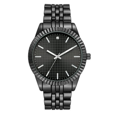George Men's Watch: Gunmetal Tone Case, Black Easy Read Dial, Black ...