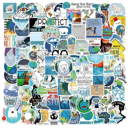 100P Earth Stickers Global Warming Stickers Climate Change Stickers ...