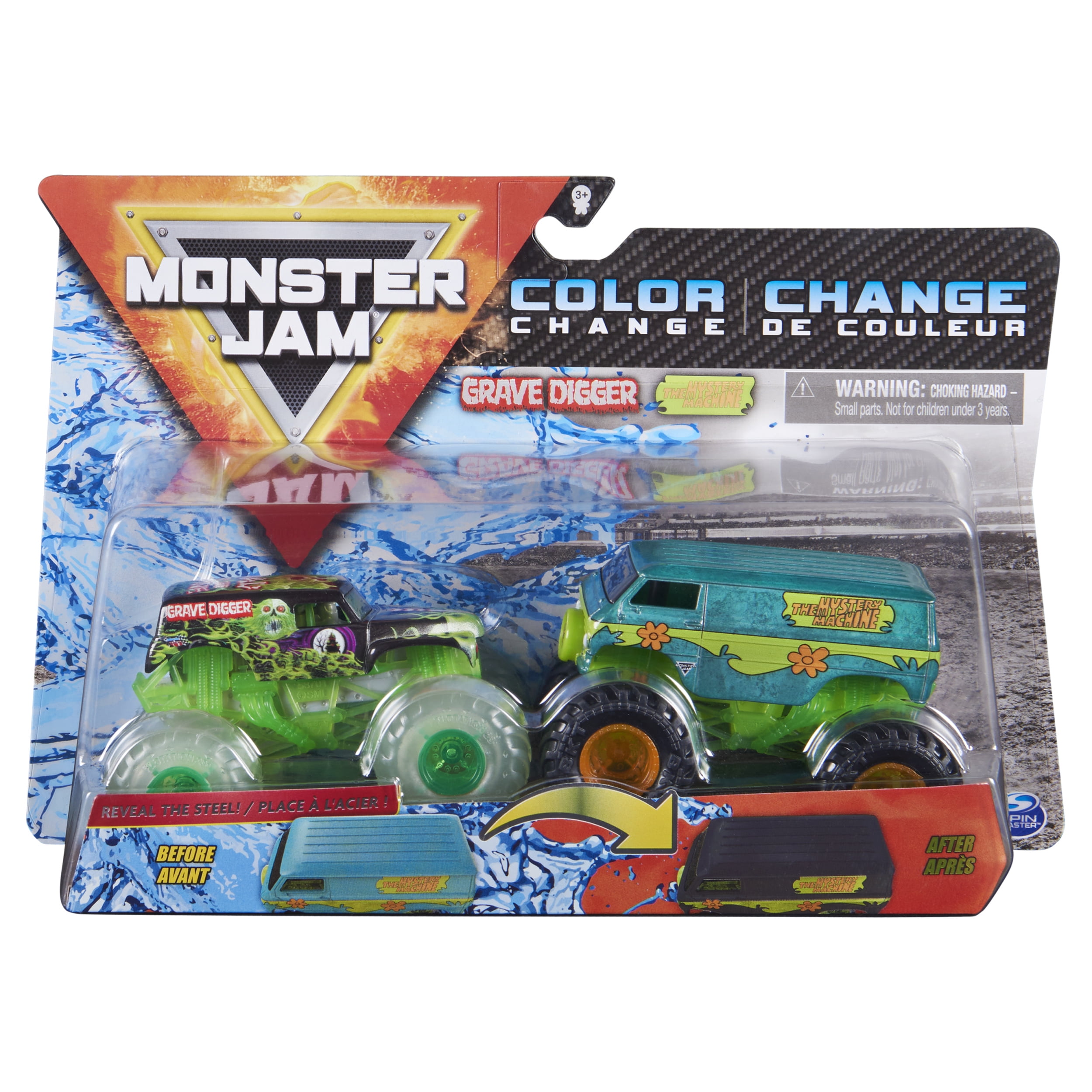 Monster Jam, Official Grave Digger Vs. Mystery Machine Color-Changing ...