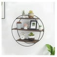 Rongfun Large 20" Vintage Wood Wall Rack Round Storage Shelf Industrial ...
