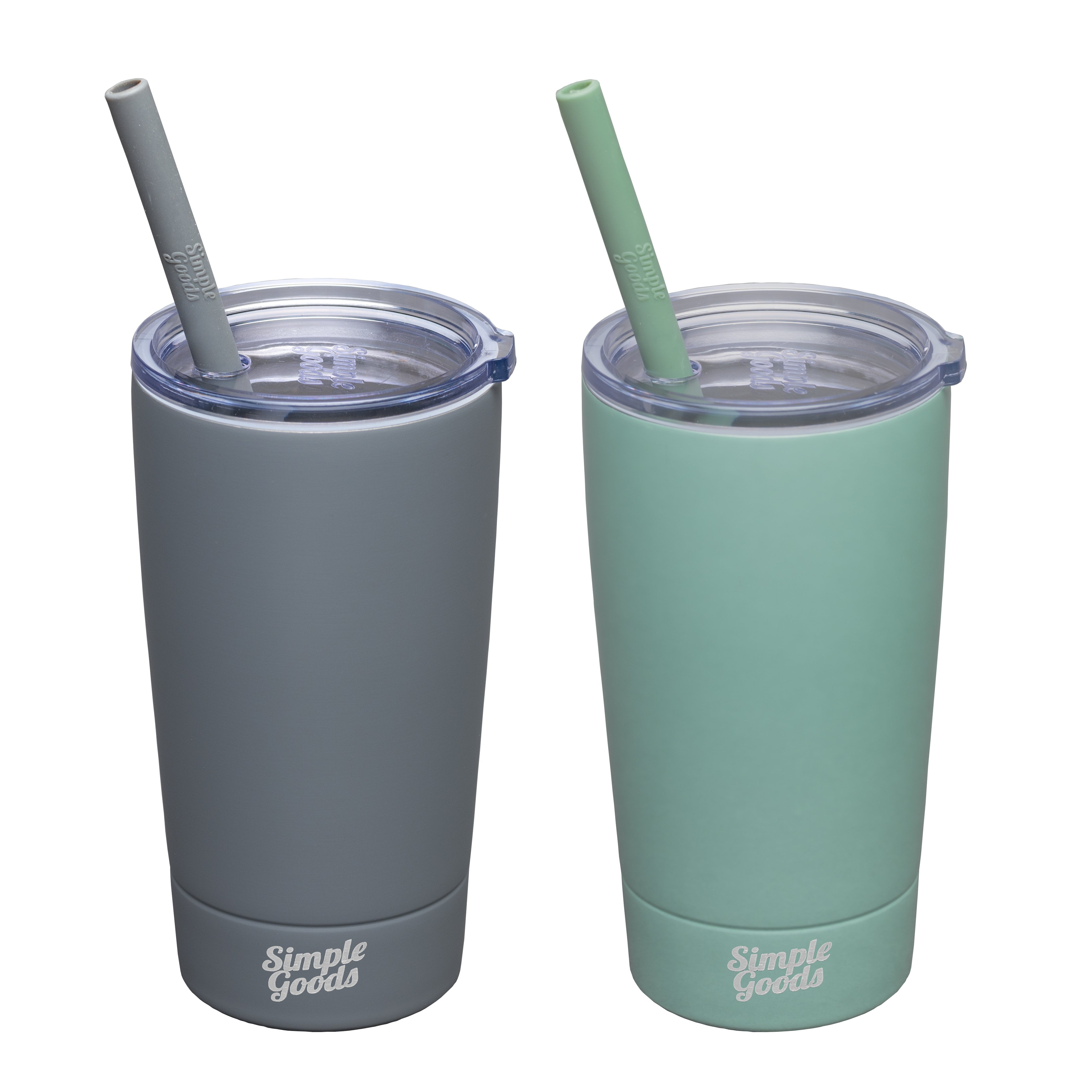 Simple Goods Kids Stainless Steel Sippy Cup with Straw, Lid & Bag (Grey ...