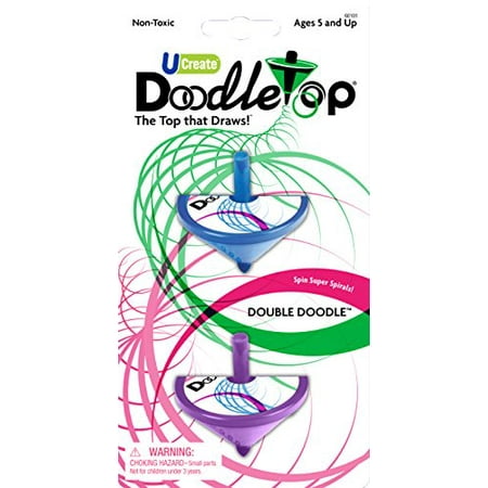 U-Create Doodletop Twister Double Doodle Kit with 2 Tops, Drawing Game ...