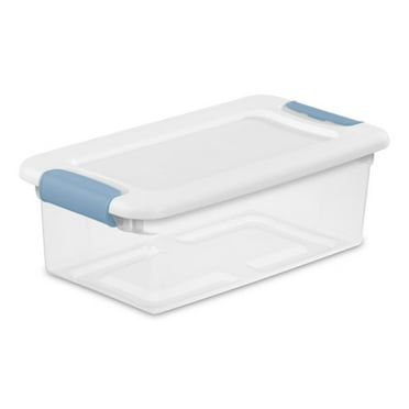 Sterilite 6Qt Plastic Stackable Storage Box w/Latching Lid, Clear (12 ...