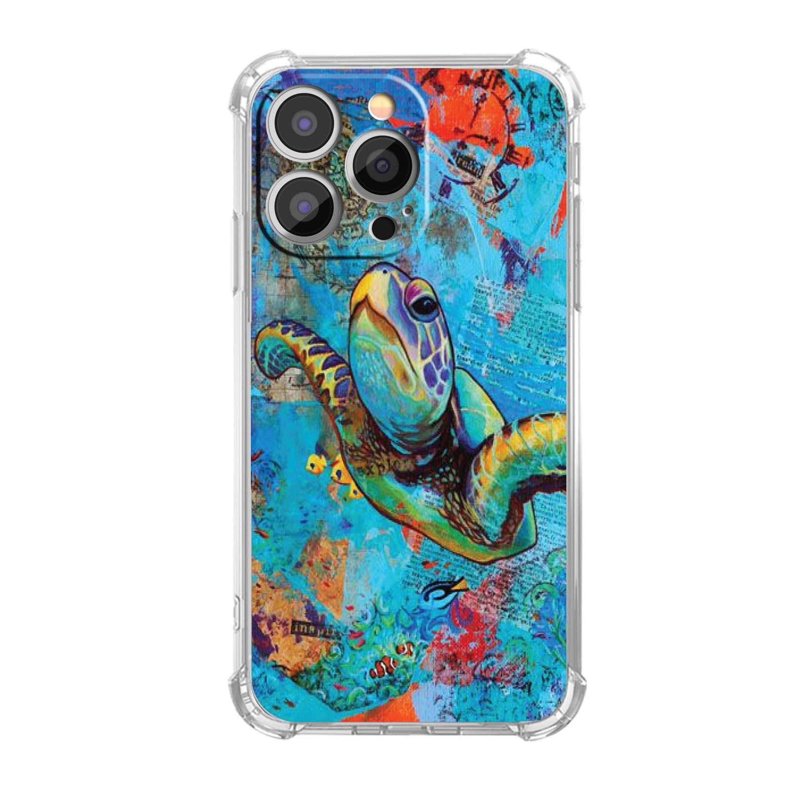 Turtle in Space Case for iPhone 13 Pro Max,Aesthetic Art Design Pattern Soft Full TPU Bumper ...