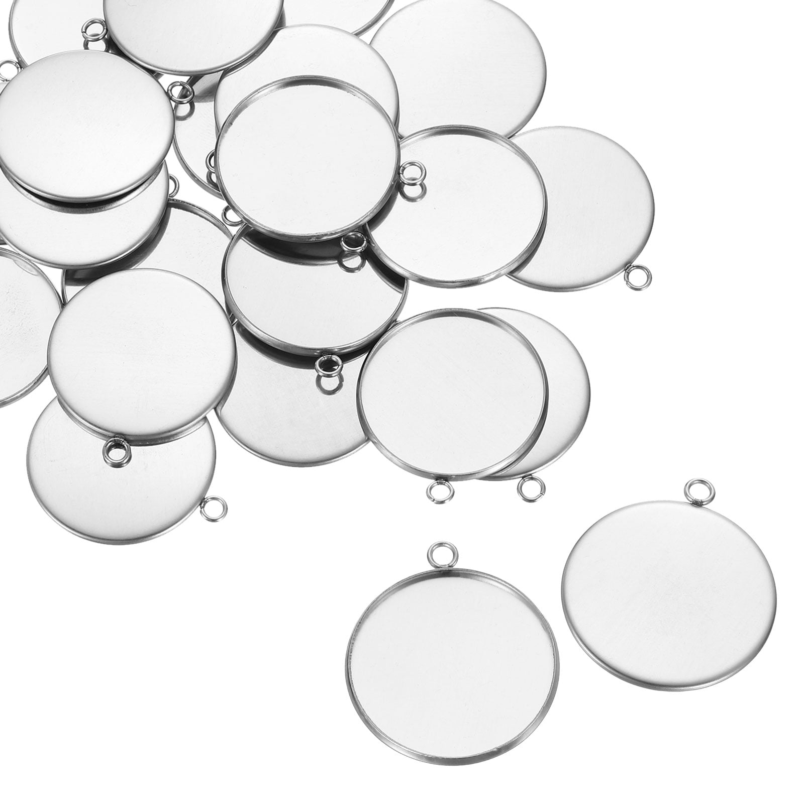 Click here for Uxcell Round Pendant Blank Tray  30pcs 25mm - Stai... prices